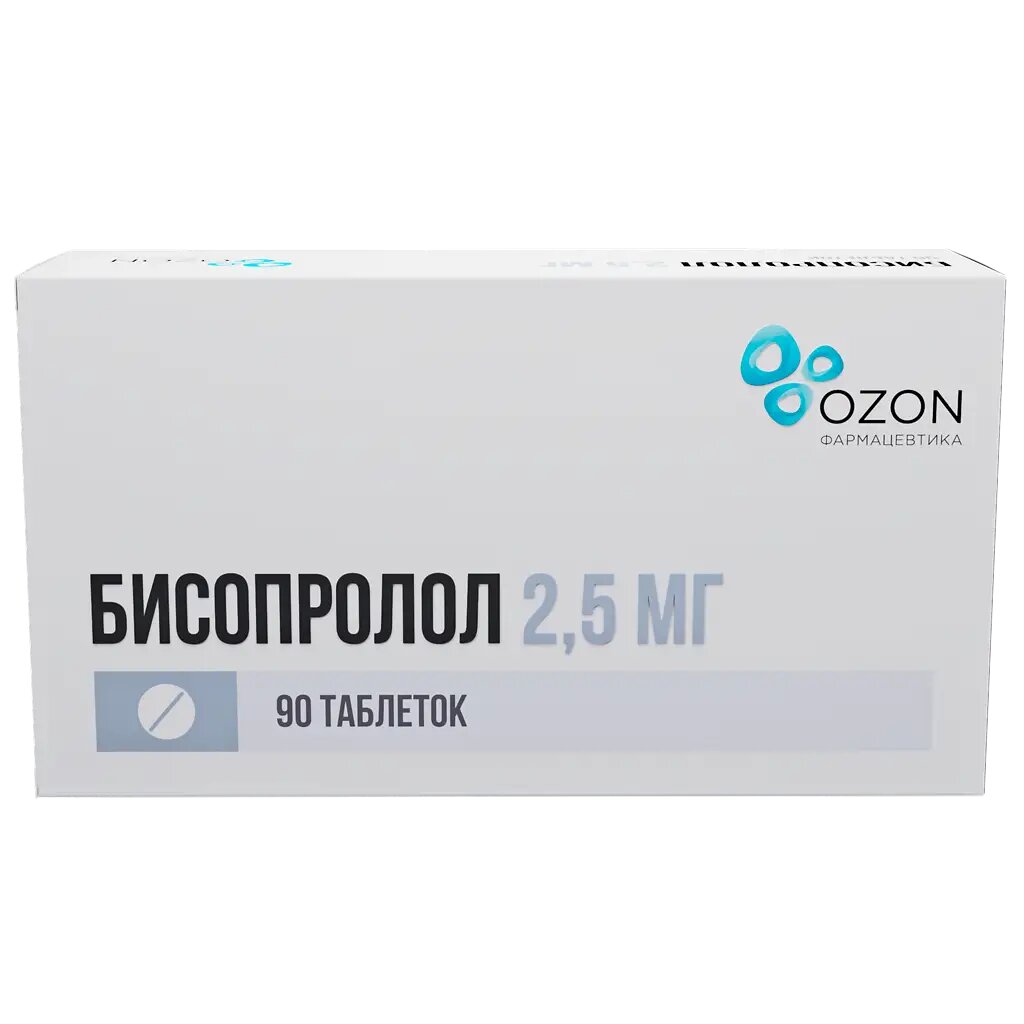 Бисопролол таблетки покрыт. плен. об. 2,5 мг 90 шт