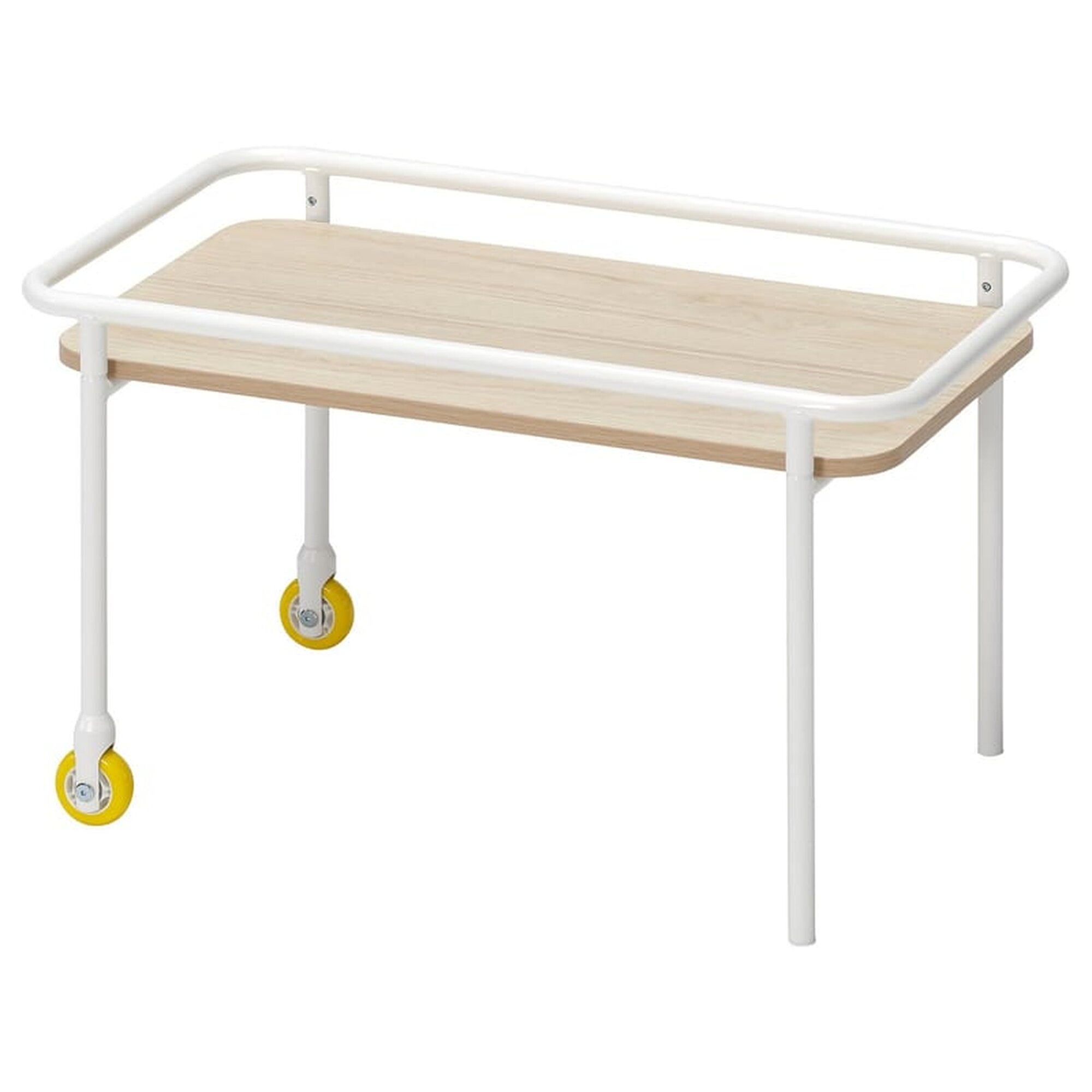 Приставной столик IKEA BR NNBOLL, имитация светлого ясеня/белый, 69x39 см, 10 кг 005.863.60
