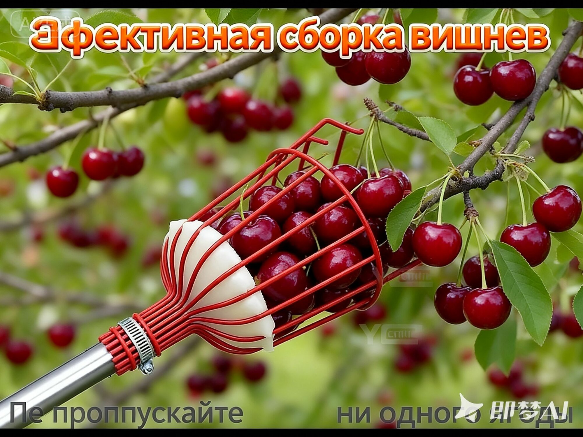 Плодосборник, плодосъемник для сбора фруктов: яблок и груш, персиков и слив
