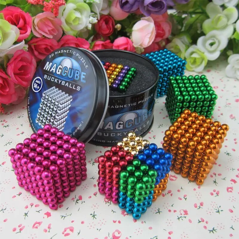 Магнитные шарики 5mm неодимовые, 1000 шт, конструктор для развития интеллекта и снятия стресса