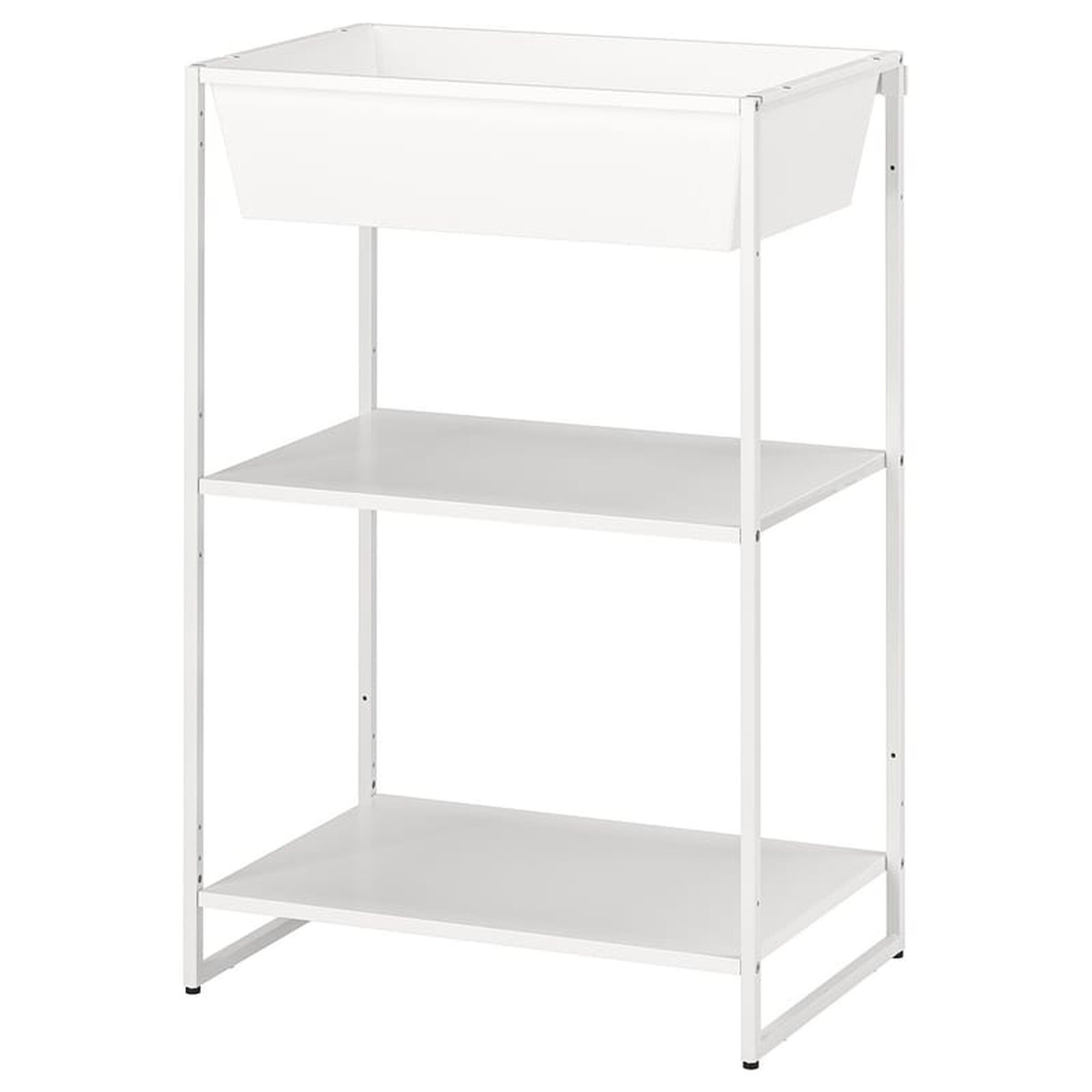 Полка IKEA JOSTEIN стеллаж с контейнером 294.371.81, белый, 61x40x90 см