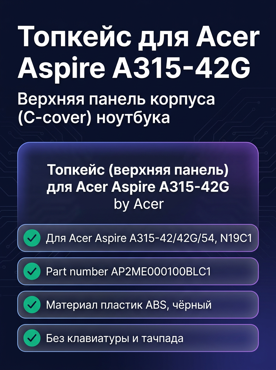 Топкейс (верхняя панель) для Acer Aspire A315-42G