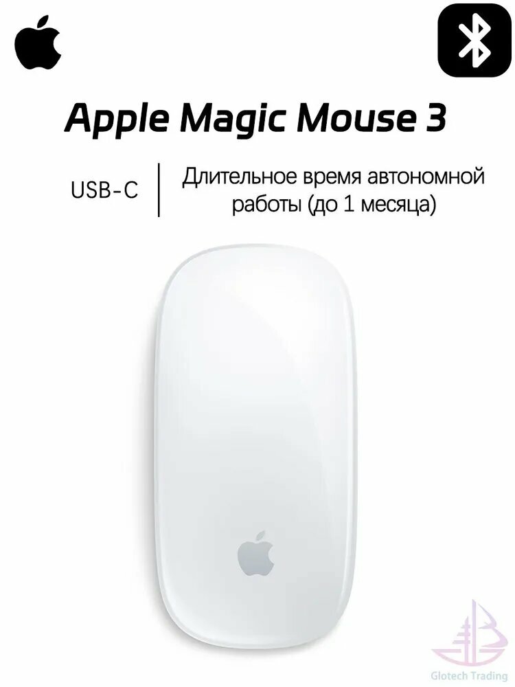 Apple Мышь беспроводная Apple Magic Mouse (USB‑C)K53 Multi-Touch Surface CN, зеркальный