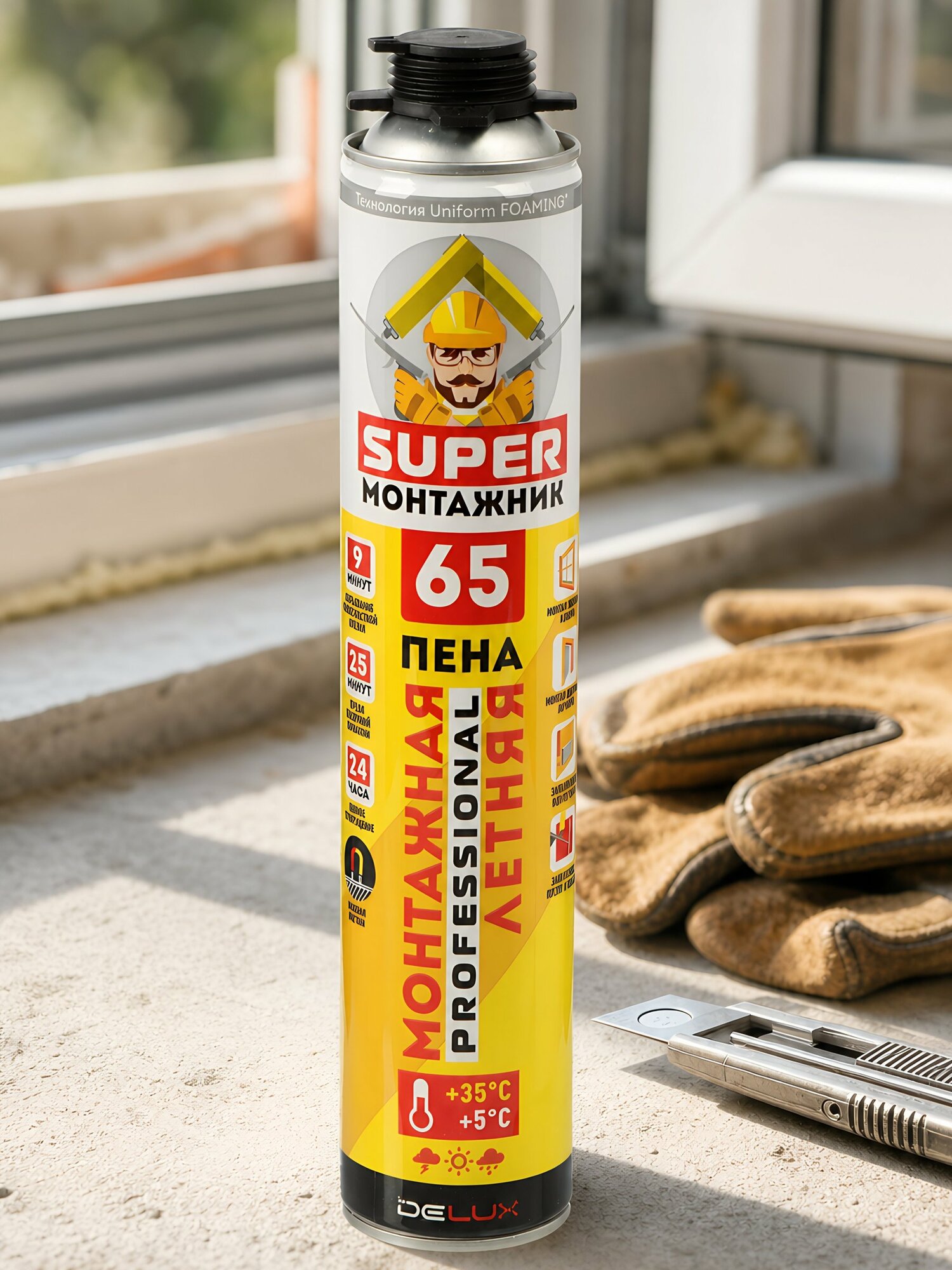 Пена монтажная профессиональная Kolt Super монтажник 780 г летняя для пистолета, белая, для наружных и внутренних работ