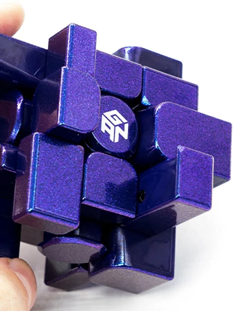 Головоломка Gan Mirror Cube M, зеркальный магнитный куб 3х3х3, фиолетовый/черный, ABS пластик, 56x56x56 мм — фото 1