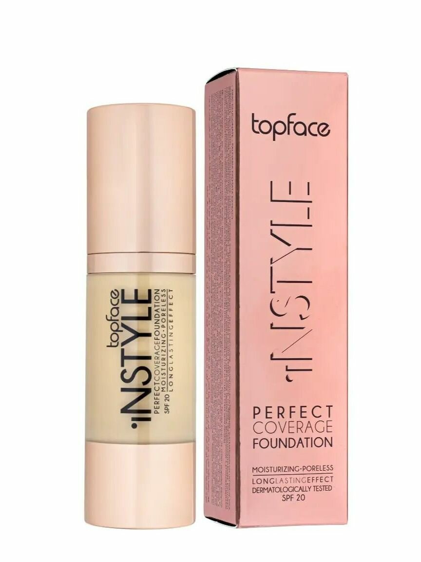 Topface Тональный крем Идеальное покрытие Instyle Instyle Perfect Covarage Foundation SPF20, тон 002, 30 мл