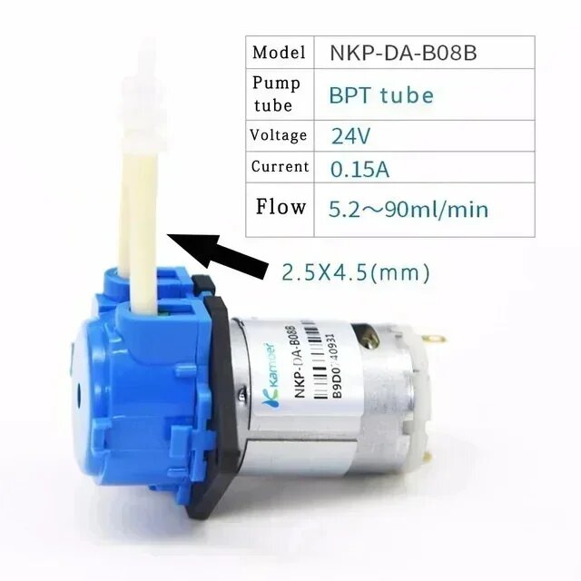 Дозирующий насос Kamoer NKP-DA-B08B 24V, желтый