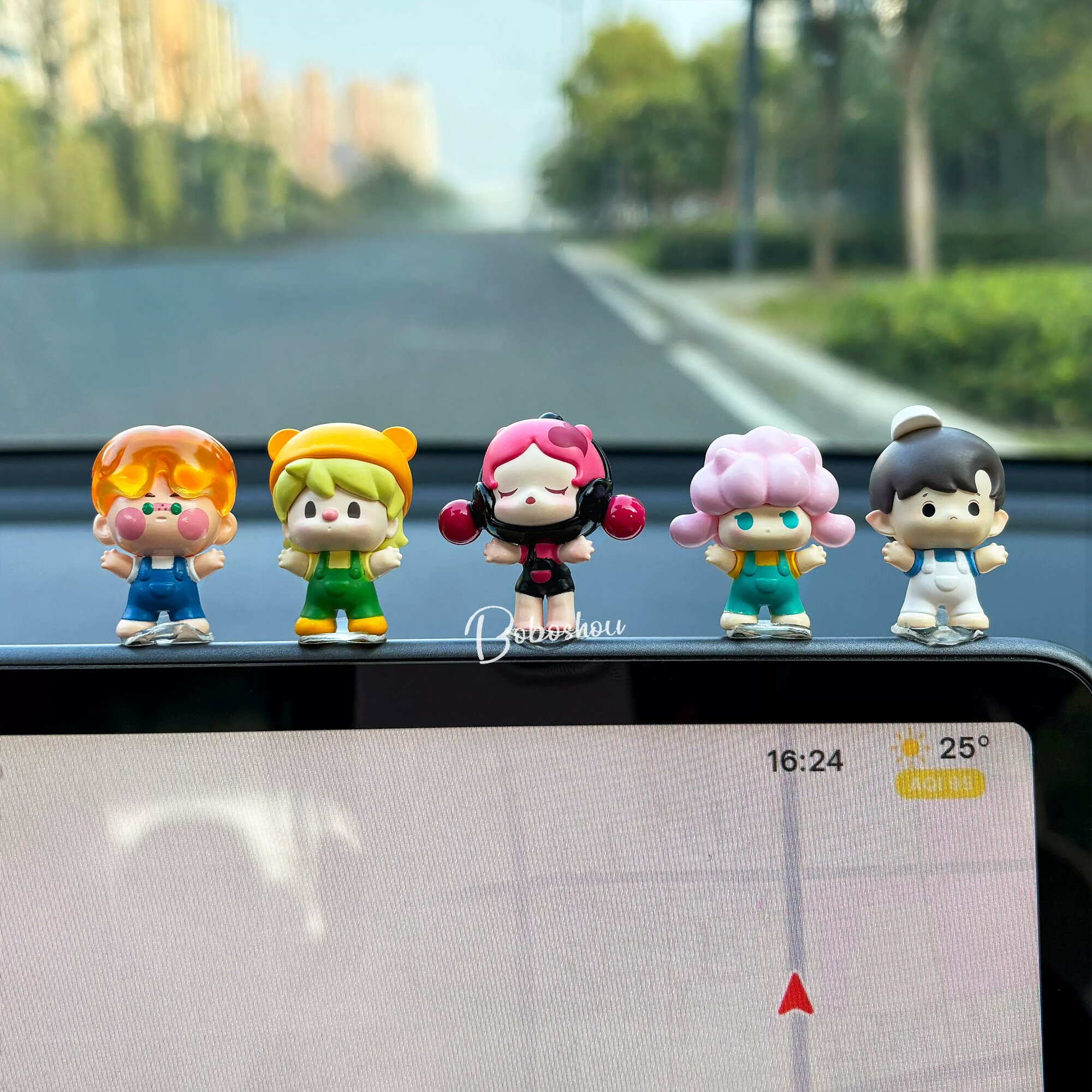 Модные милые украшения для автомобиля Bubble Mart в виде фигурок для декора приборной панели и экрана. Набор из пяти