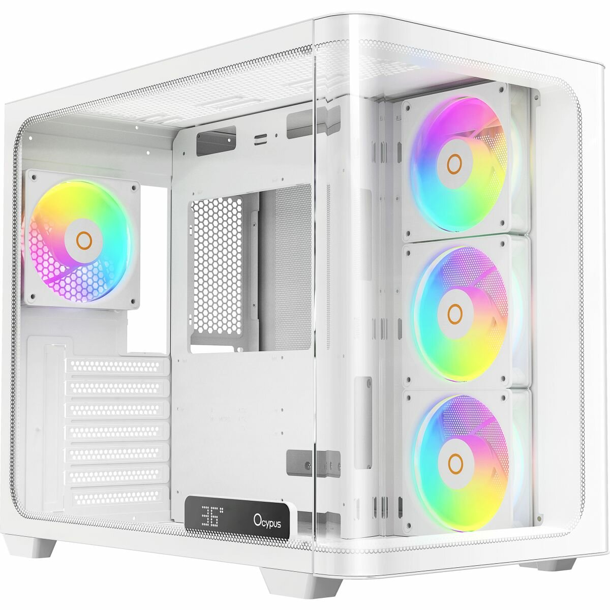 Корпус компьютерный Ocypus Iota-C70-WHD400CD-GL Mini Tower белый