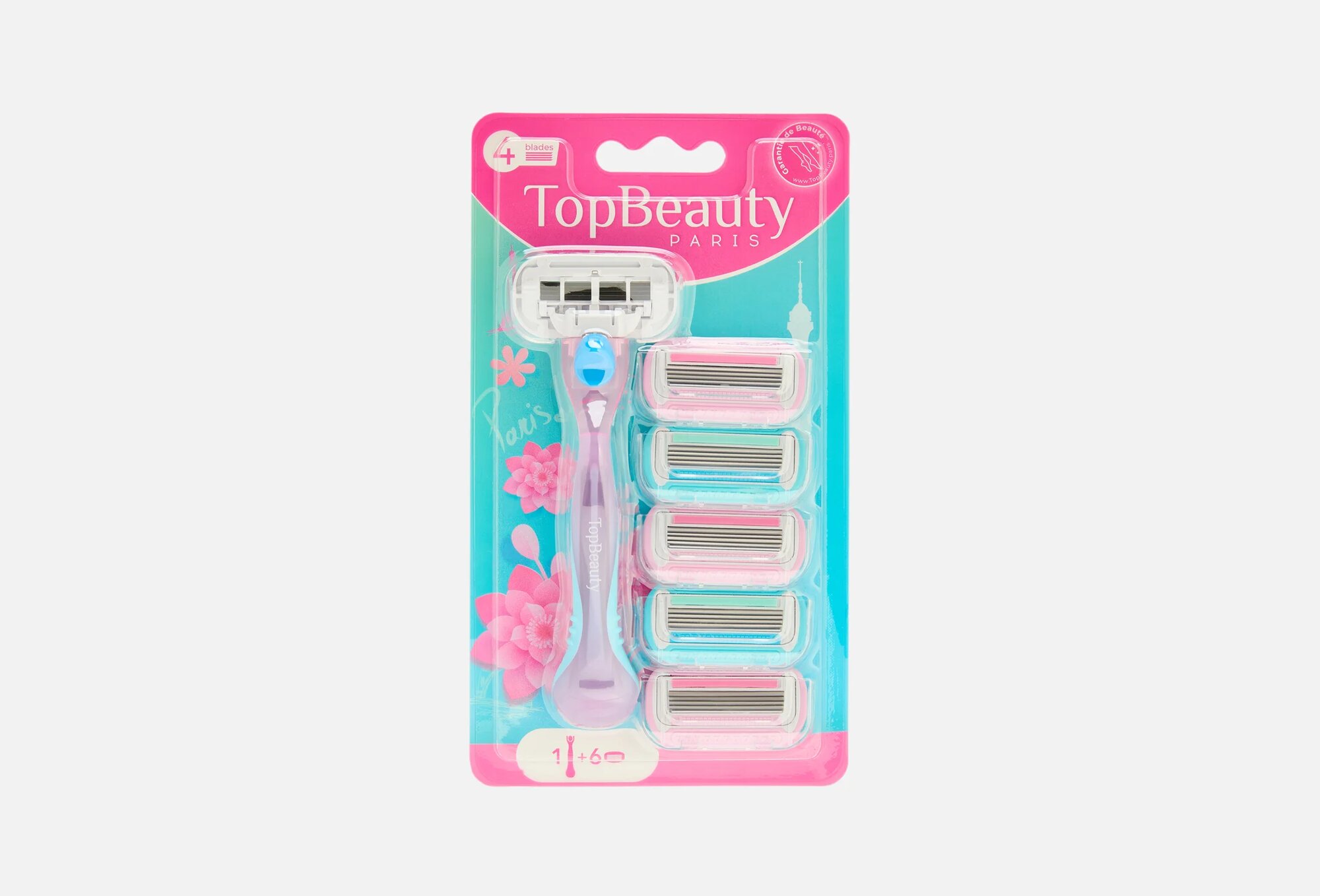 TopBeautyParis Smooth Shave Бритвенный станок + 6 сменных кассет 7шт