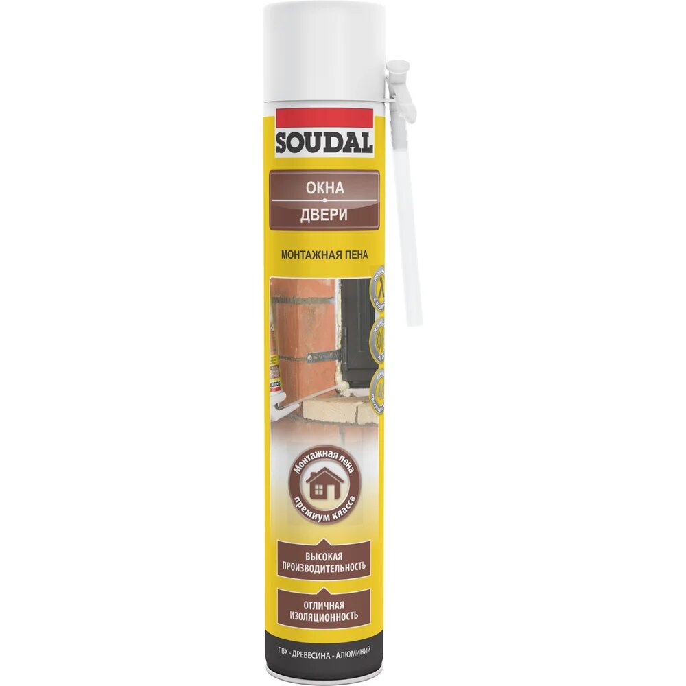 Ручная пена SOUDAL 45 114093, металлический, синий, 3 см, повышенная звукоизоляция, готовый к использованию, летняя