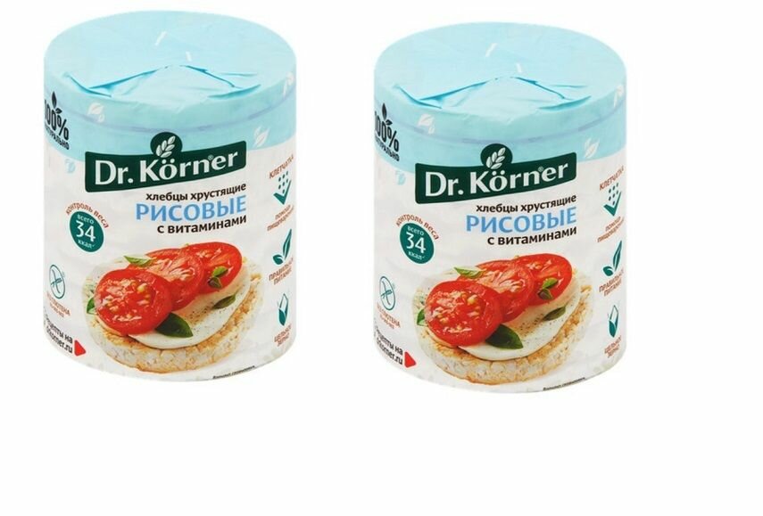 Dr. Korner Хлебцы Рисовые с витаминами, 100гр,2 шт