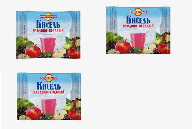 Русский Продукт Кисель брик , Плодово-ягодный, 190гр, 3 шт