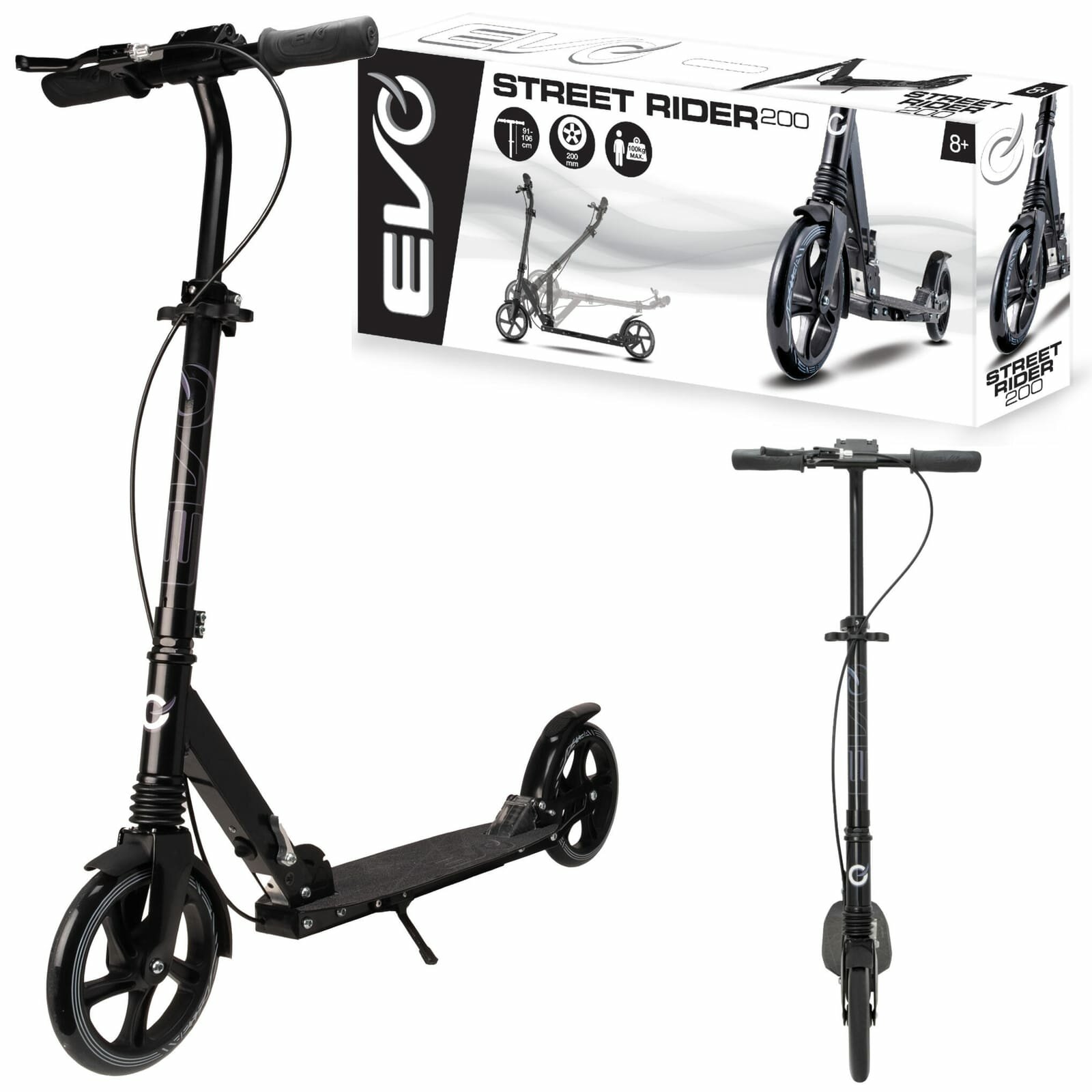 DECATHLON самокат EVO Street Rider 200, черный