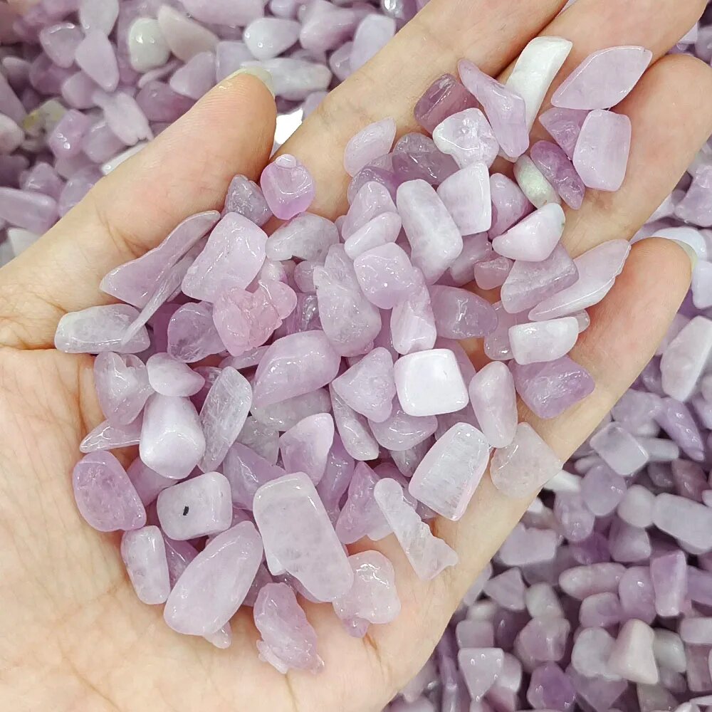 Кунзиты, натуральные кристаллы гравия 5-10 мм, 50г