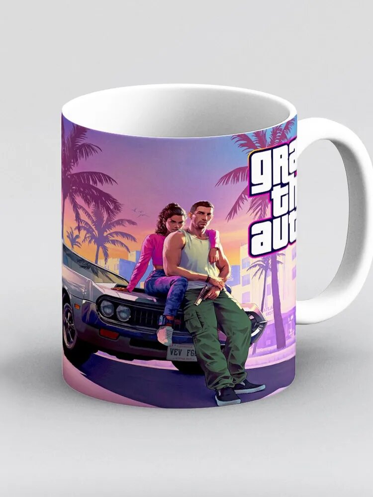 Кружка с приколом мем ГТА 6 GTA VI Grand Theft Auto