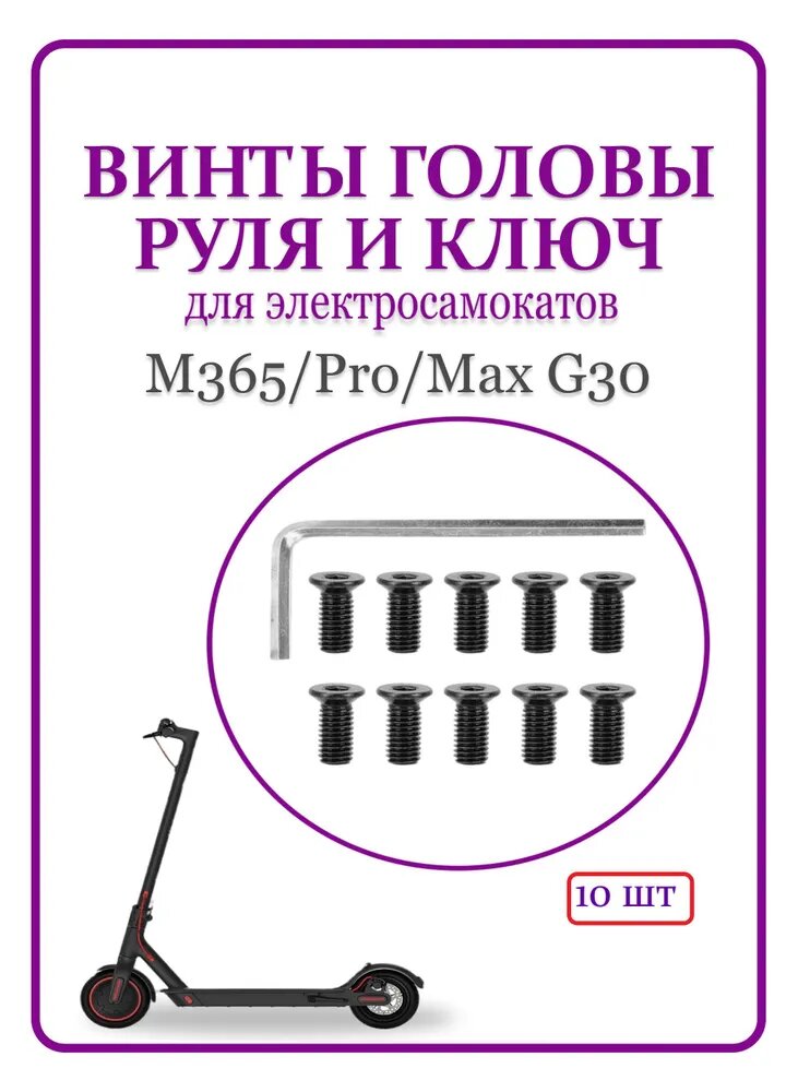 Винты головы руля для самоката M365/Pro/Max G30 комплект 10 шт.