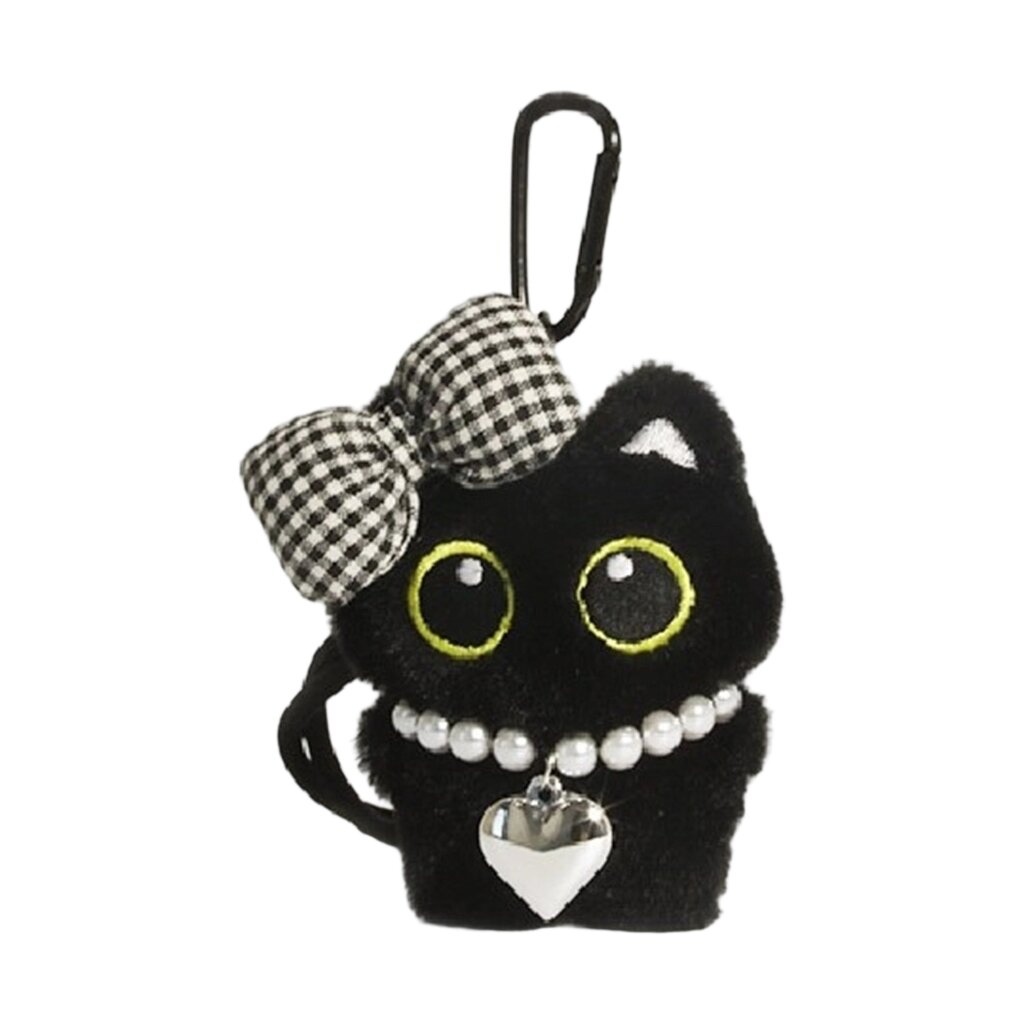 Подвеска-сумочка Little black cat -черно-белая сетка