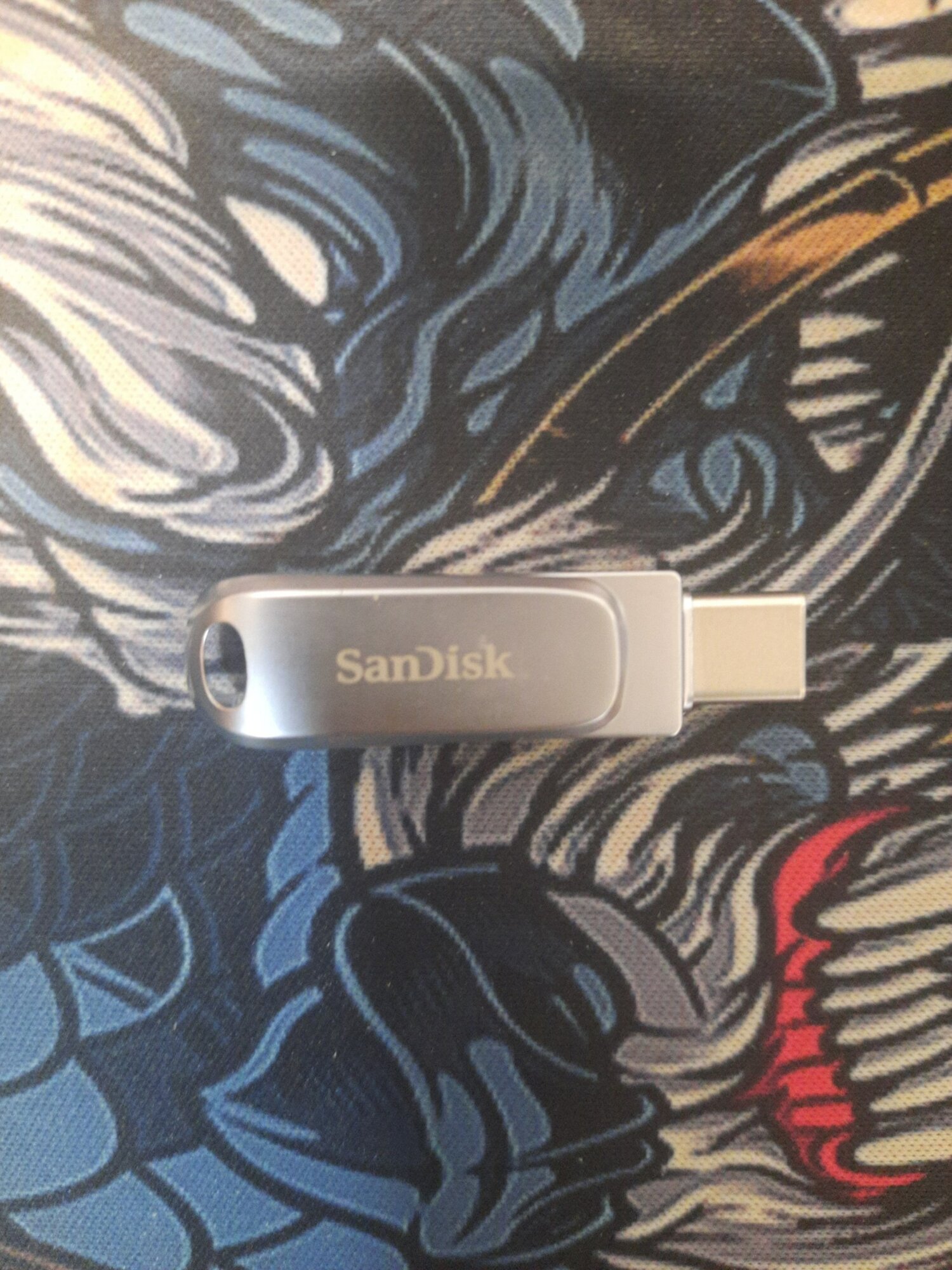 Флешка SanDisk Ultra Dual Drive Luxe USB/Type-C 64 ГБ, серебристый