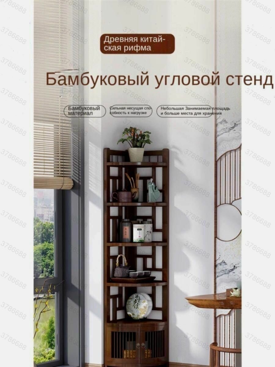 Тумба 28х28х100 см с фасадом из дерева без дверной рамы для хранения вещей в интерьере — фото 1