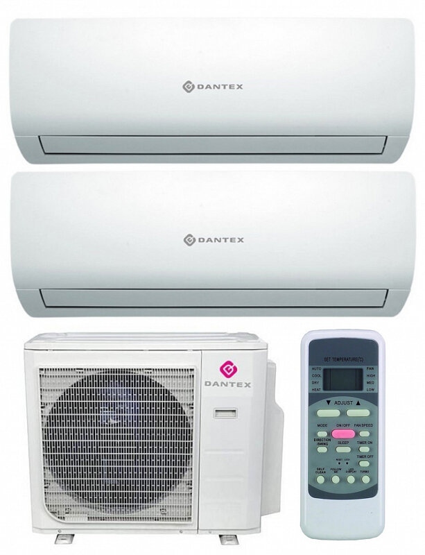 Мульти сплит-система на 2 комнаты Dantex RK-M07C3N x 2 / RK-2M14HM3E-W