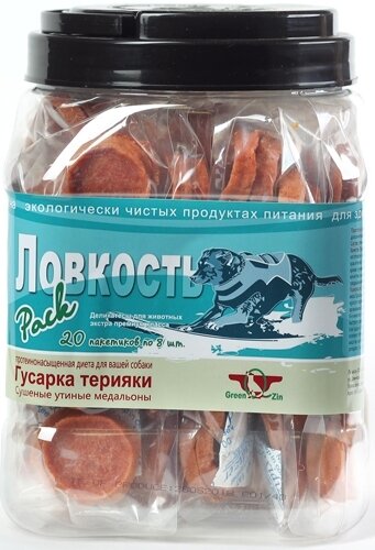 Green Qzin Лакомство для собак Ловкость Утиные медальоны Pack 700г