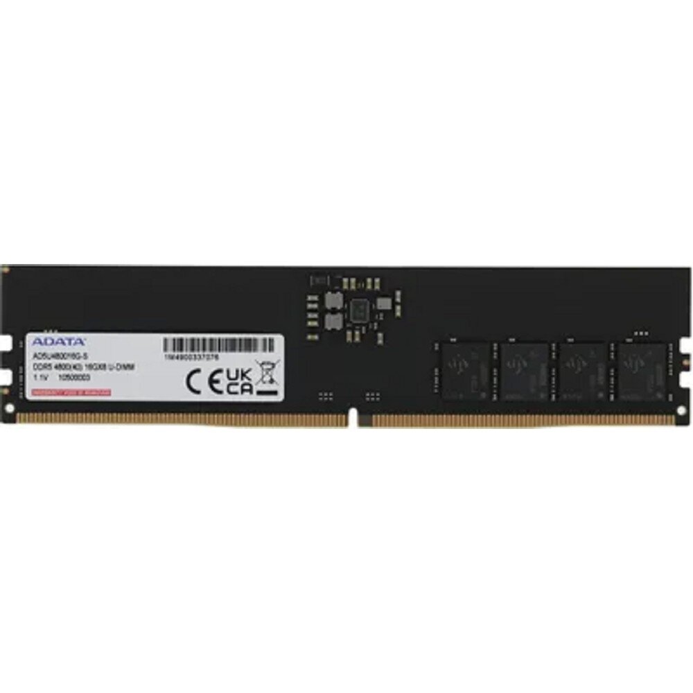 Модуль памяти A-data DDR5 DIMM 16Gb 4800MHz AD5U480016G-S RTL PC4-25600 CL40 288-pin 1.1В single rank