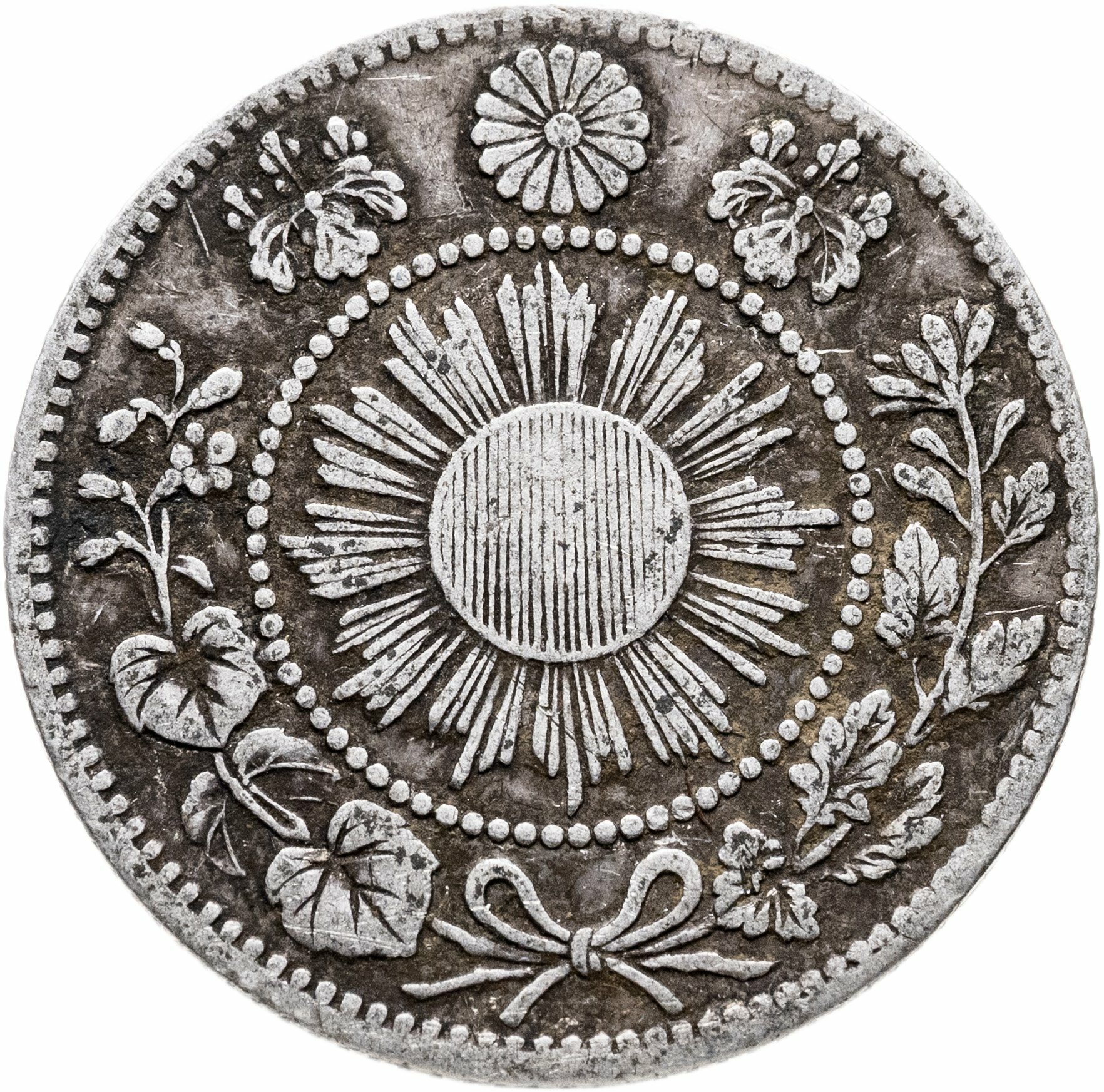 Япония 10 сенов 1870, Серебро 800, в сохранности VF-XF