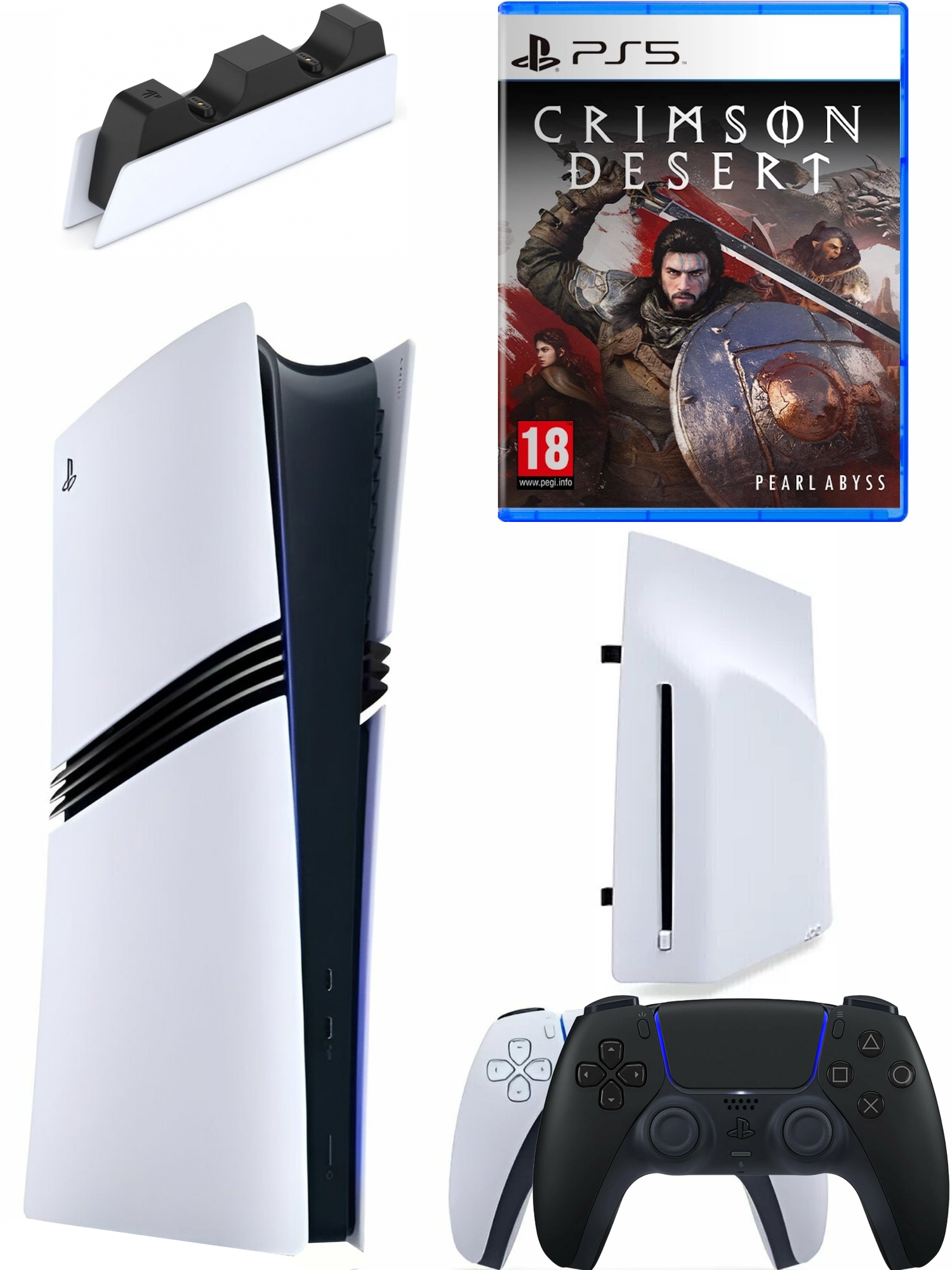 Игровая приставка Sony PS 5 Pro Digital Edition+Зарядная станция+ Дисковод +2-ой геймпад+Crimson Desert ,2Tb SSD