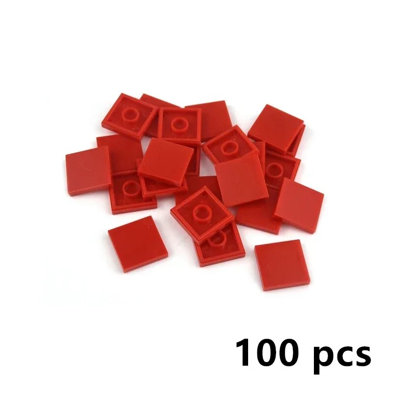Пластиковые блоки VEK 2x2 Красный, red 100pcs