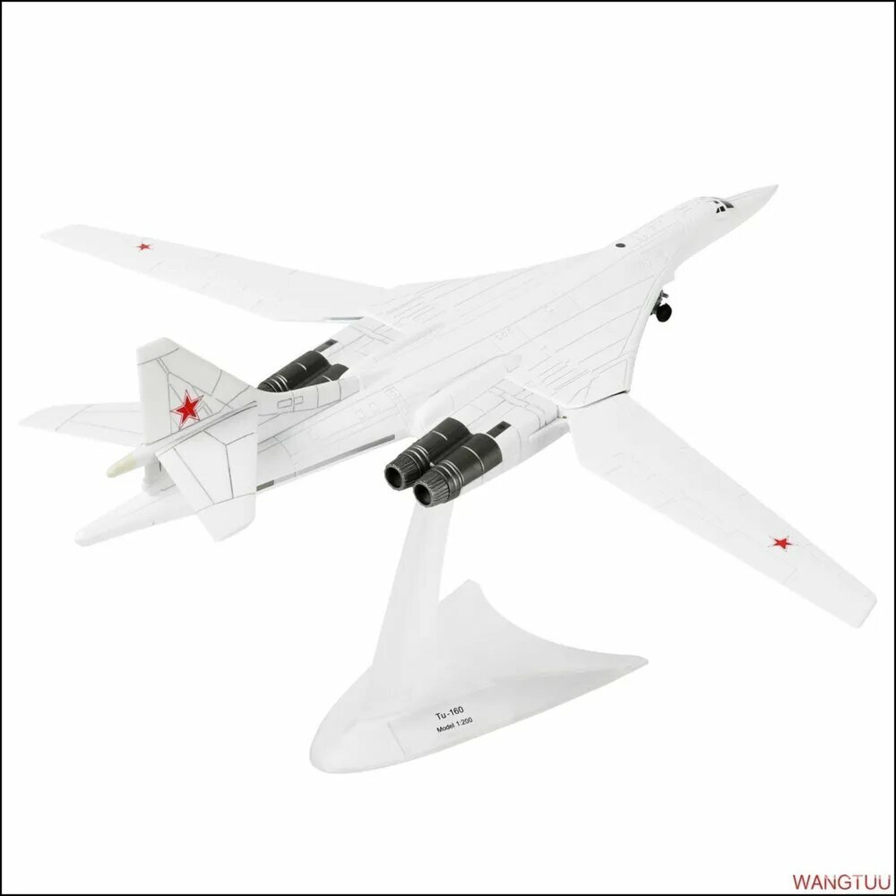 Эксклюзивная модель самолёта Ту160 Белый лебедь 1:200