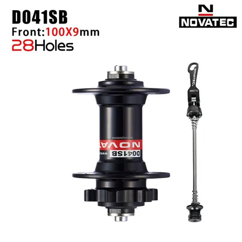 Втулки Novatec D041SB D042SB для горных велосипедов, 28/32/36 Черный, 28H Black only Front