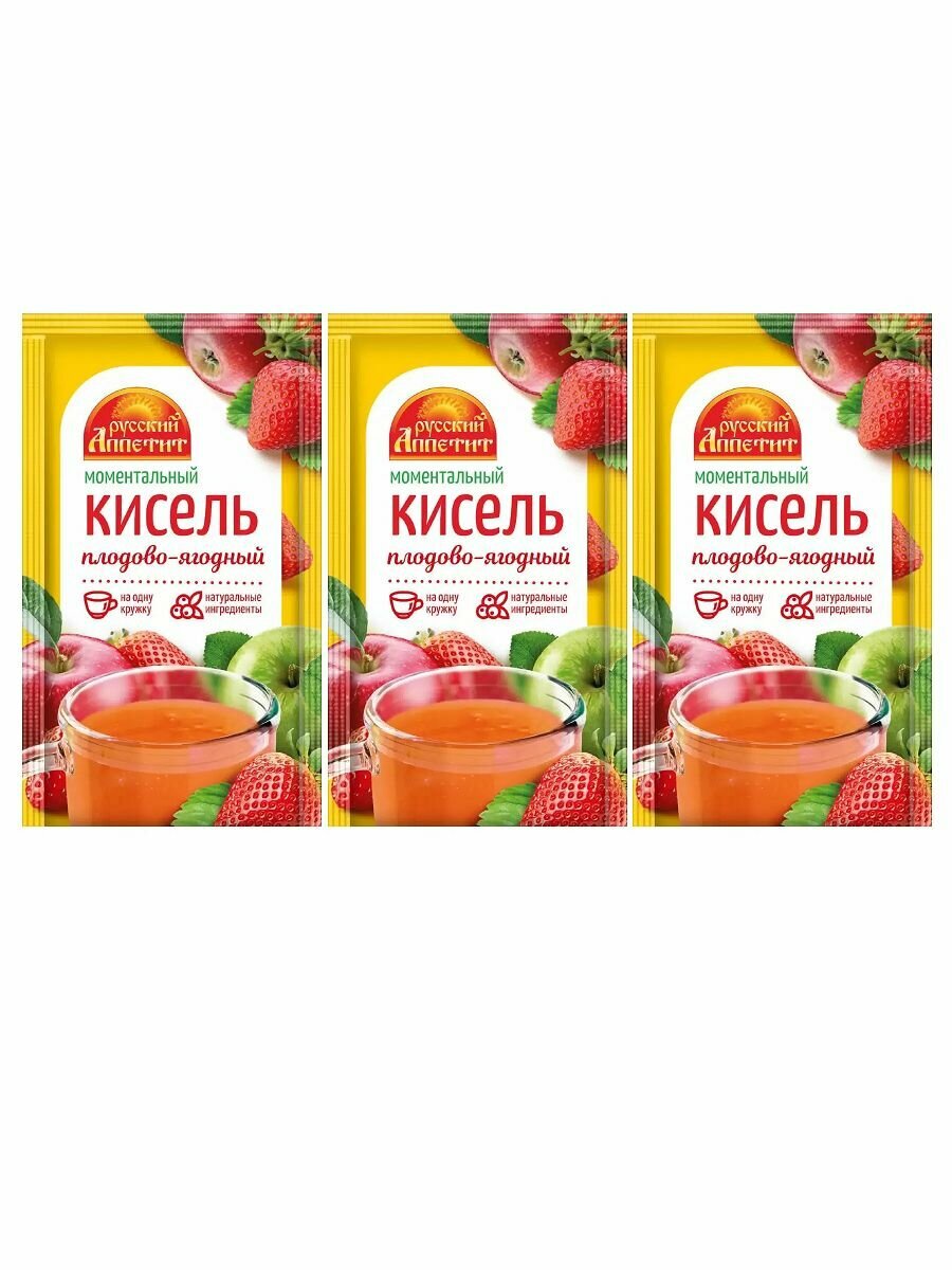 Русский аппетит Кисель плодово-ягодный, моментальный, 30 гр, 3 уп