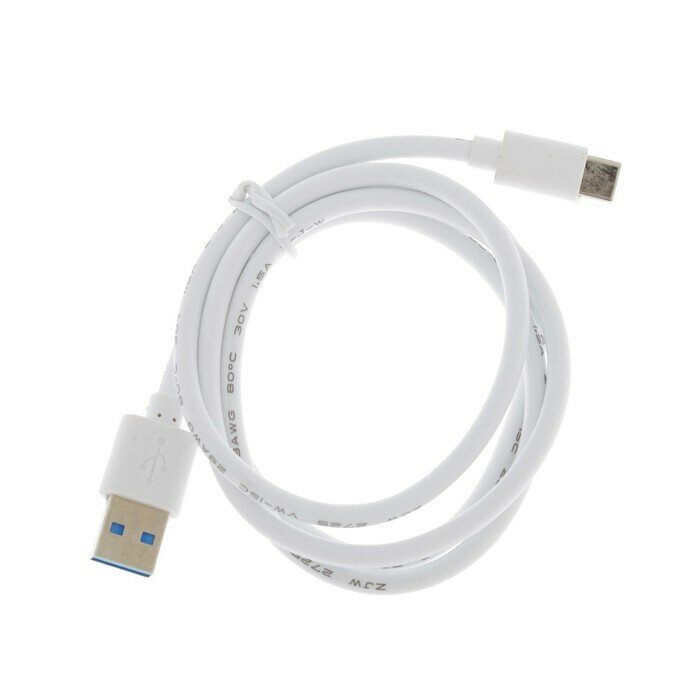 Кабель LuazON, Type-C - USB, 1 А, 1 м, белый — фото 1