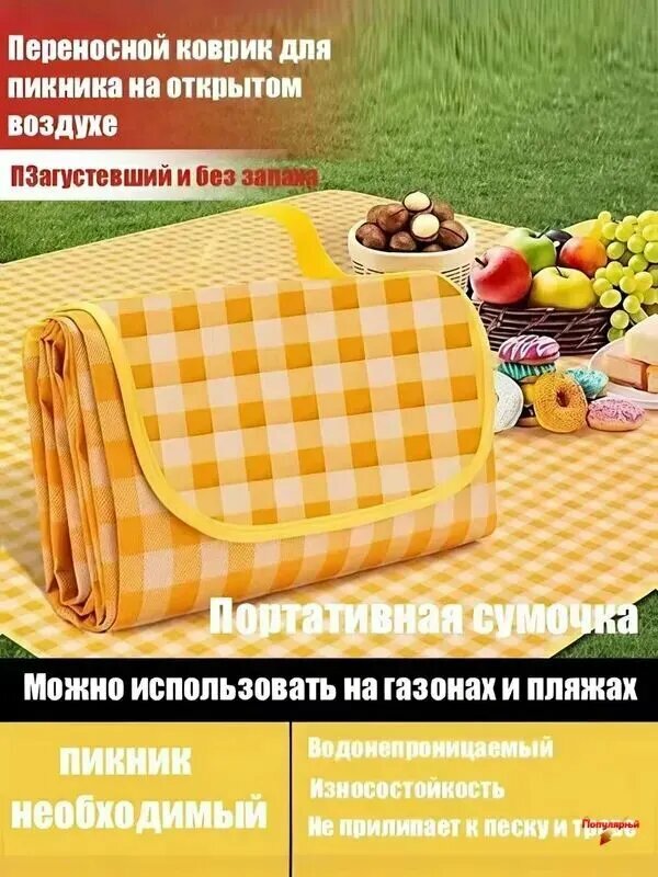 Утолщенный водонепроницаемый коврик для пикника-складной-200*200 см