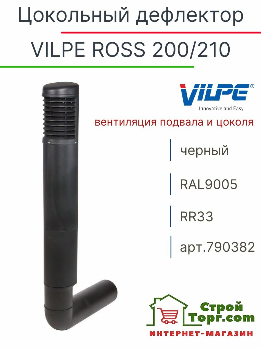Цокольный дефлектор VILPE ROSS 200/210 черный, арт. 790382
