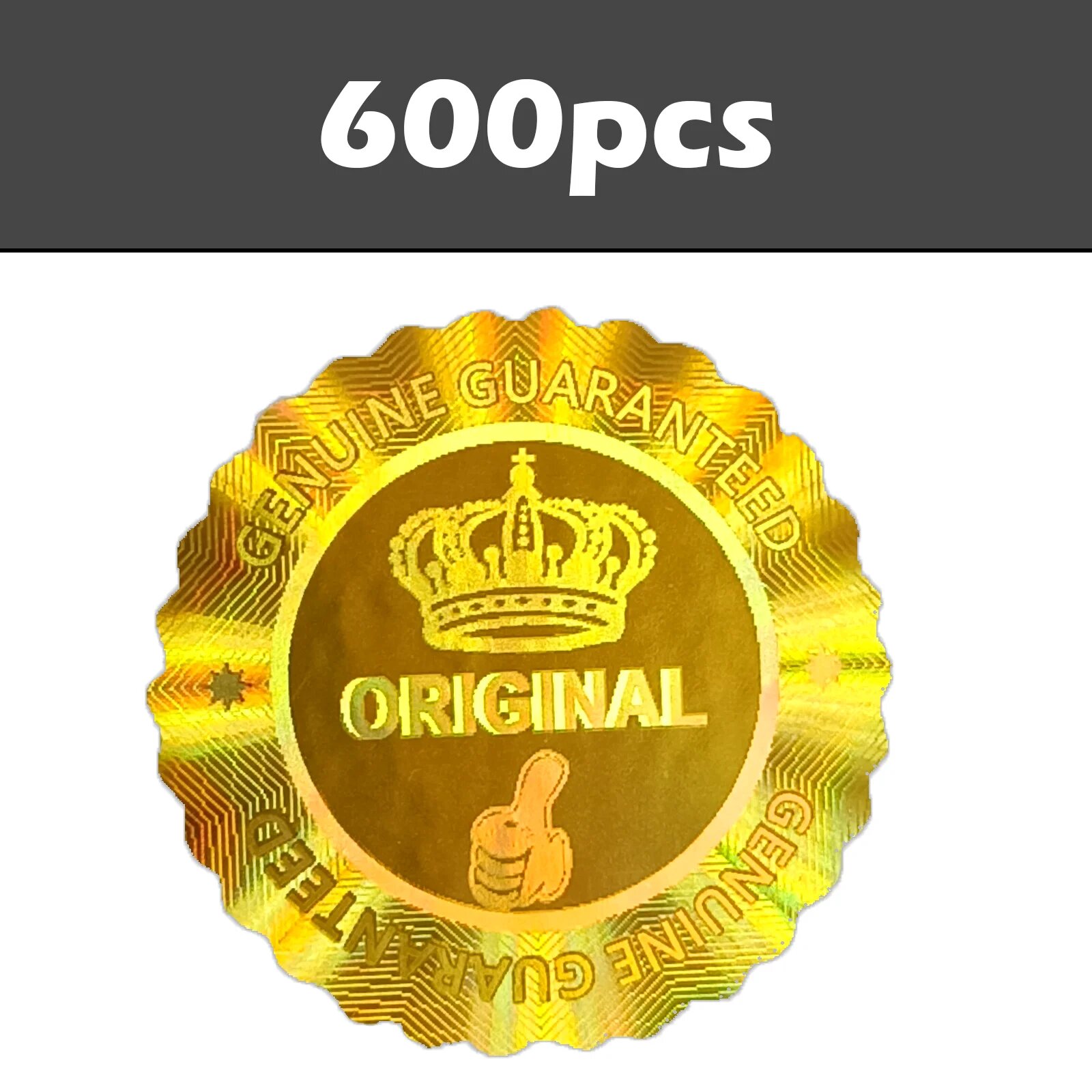 Наклейки "Original" с короной, 600 шт, Gold-600