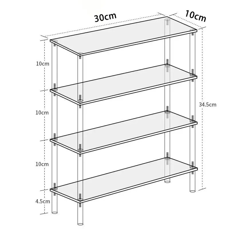 Прозрачная акриловая этажерка 30x10 см, Цвет: 4