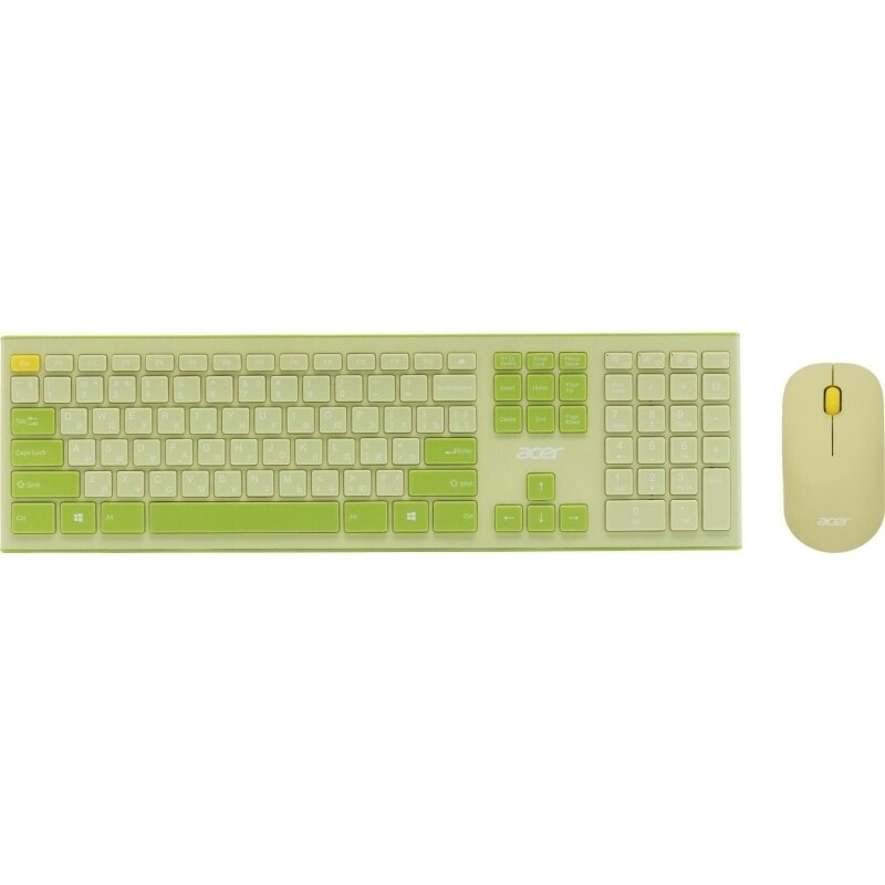 Клавиатура и мышь Acer Желто-зеленые, OCC205, USB, slim (ZL. ACCEE.00E)