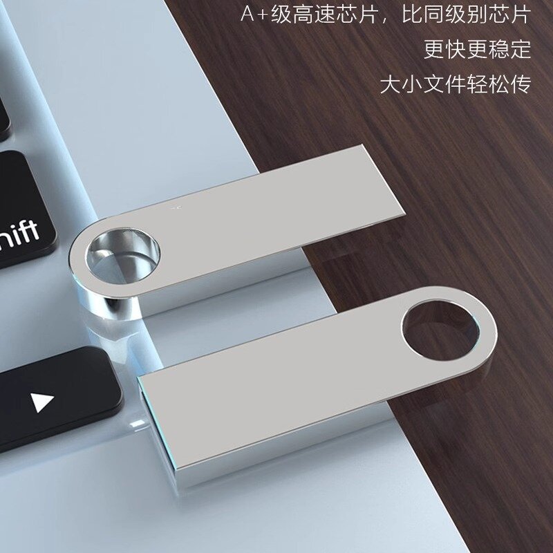 USB-флешка 128 ГБ Высокоскоростная Серебристый Цвет Портативная для ПК Ноутбука, Безопасная Передача Данных