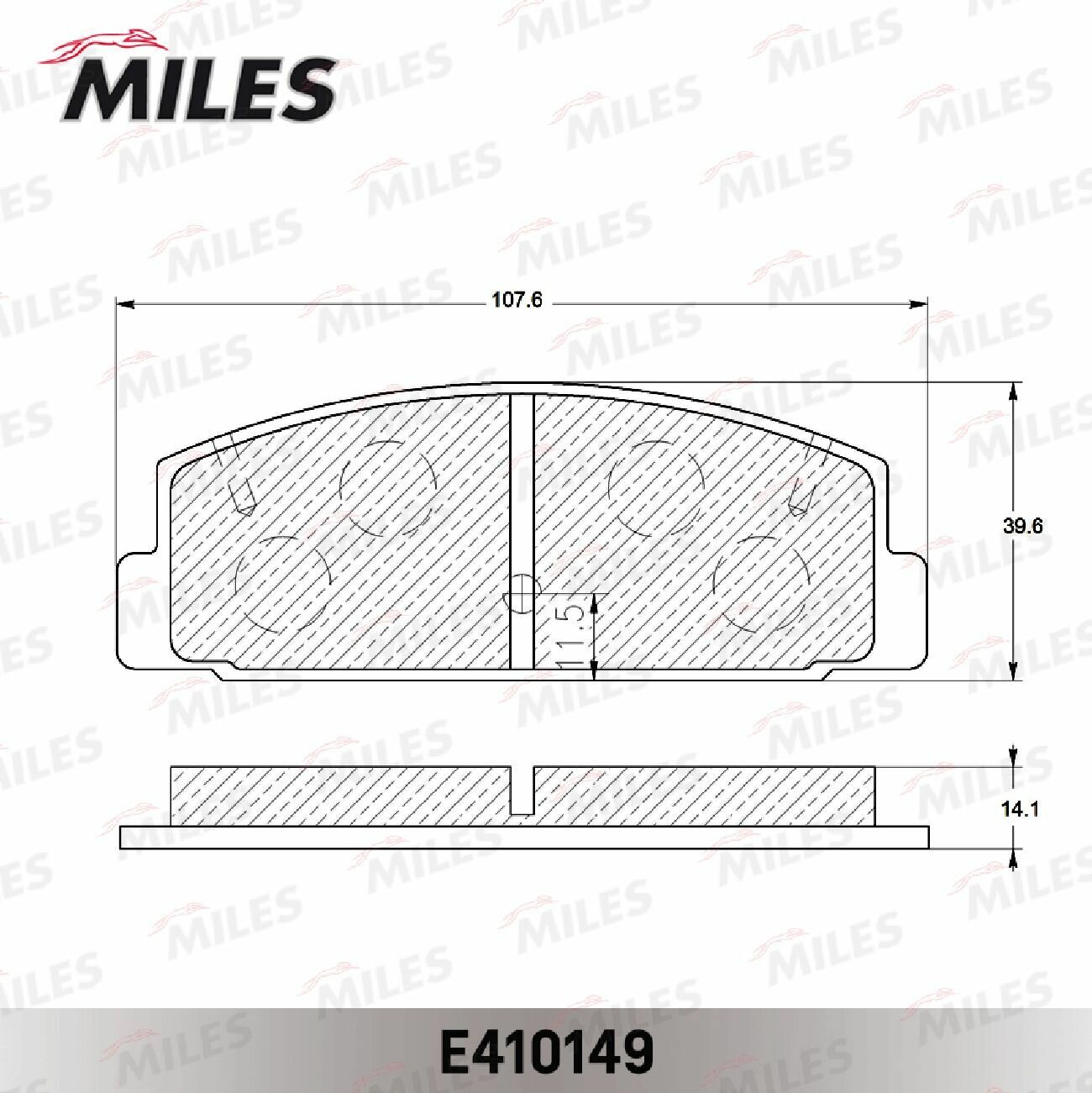 Колодки тормозные дисковые задние Miles E410149 для а/м Mazda 6 GG, GH