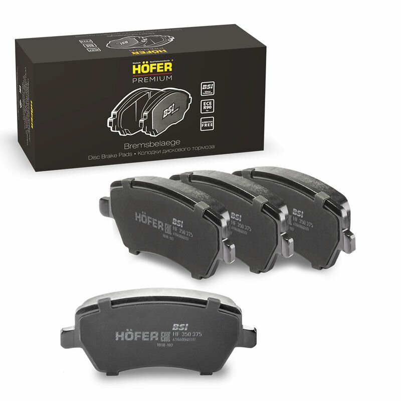 Тормозные колодки передние дисковые HOFER HF350375 для а/м Renault Logan, Lada Largus 16V, Vesta