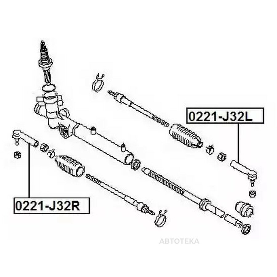 Наконечник рулевой левый NISSAN TEANA J32 2008- ASVA 0221J32L