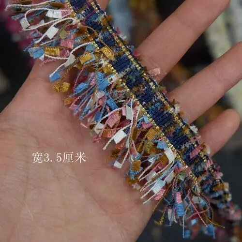 Кружевной трим из полиэстера/хлопка QRTRIM, 2 ярда, 3,5 см