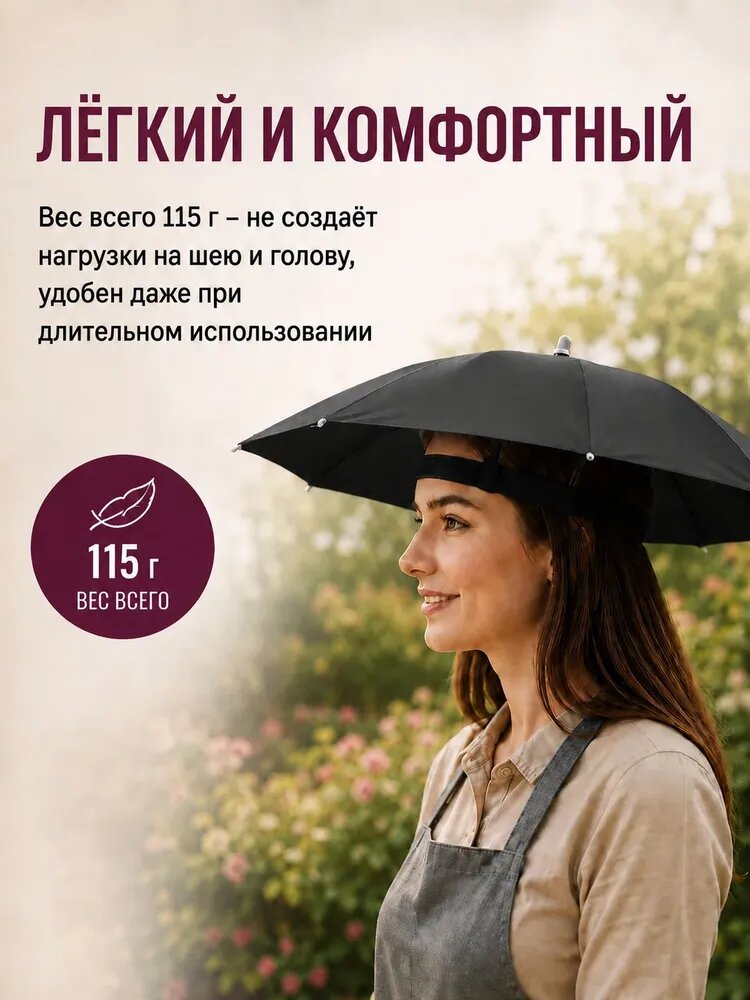 Зонт , черный — фото 1