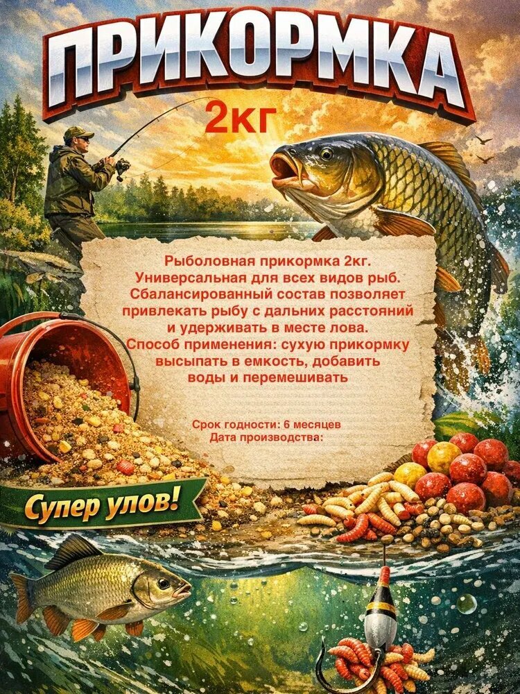 Прикормка рыболовная 2кг. Универсальная