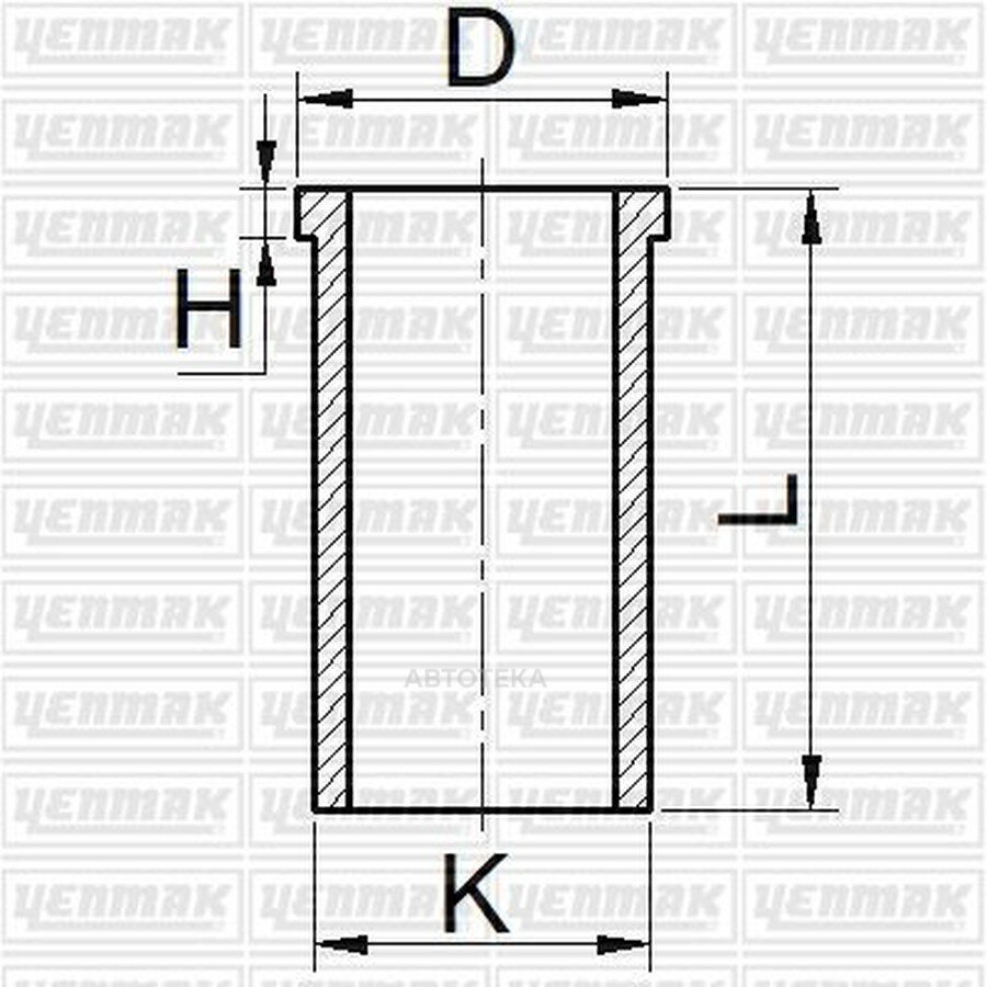 7650 mm Гильза K=796 L=142 H=55 YENMAK 5165936050