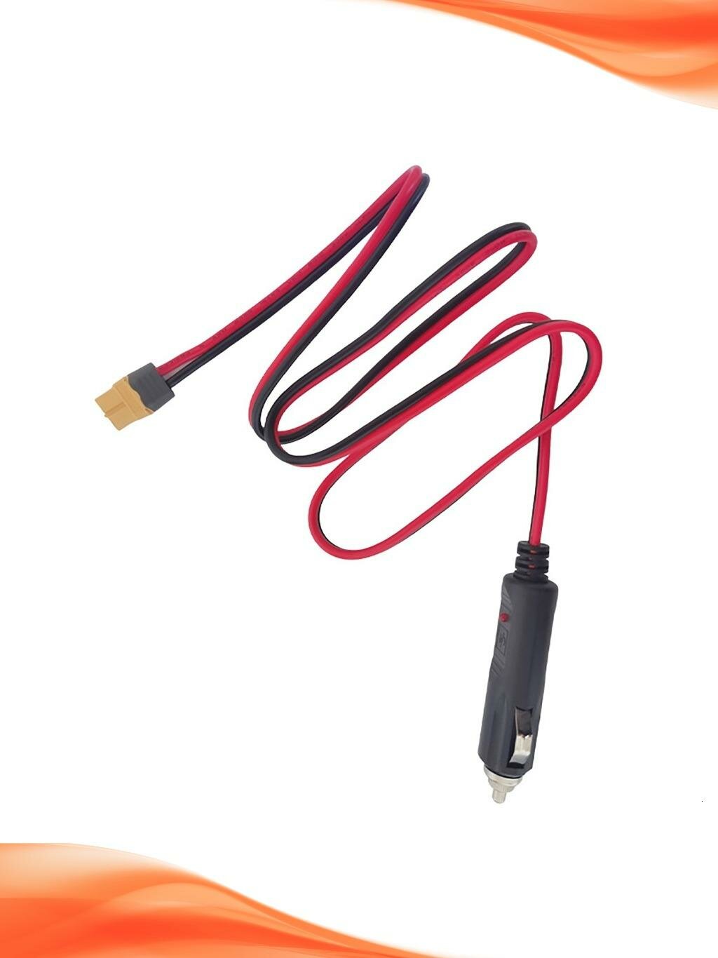 Кабель-удлинитель XT60 (мама) — прикуриватель (папа) 16AWG
