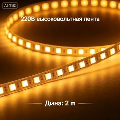 Светодиодная лента 10 Вт, IP20, Теплый белый, 1 шт