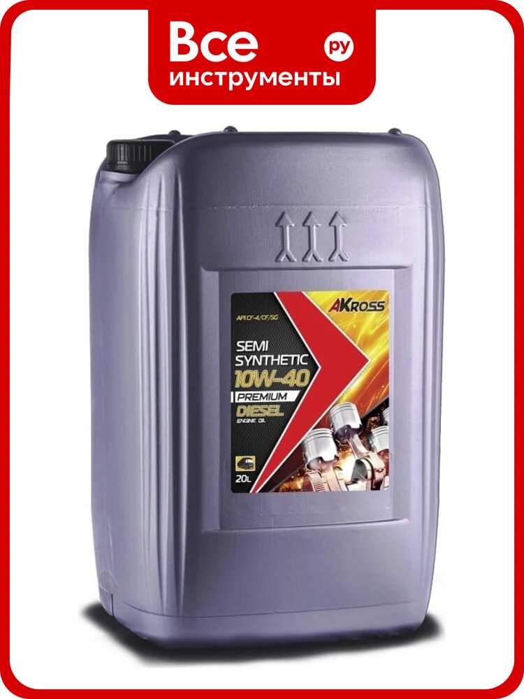 Масло моторное полусинтетическое AKross PREMIUM DIЕSEL 10W-40 CF-4/CF/SG 20 л AKS0012MOS